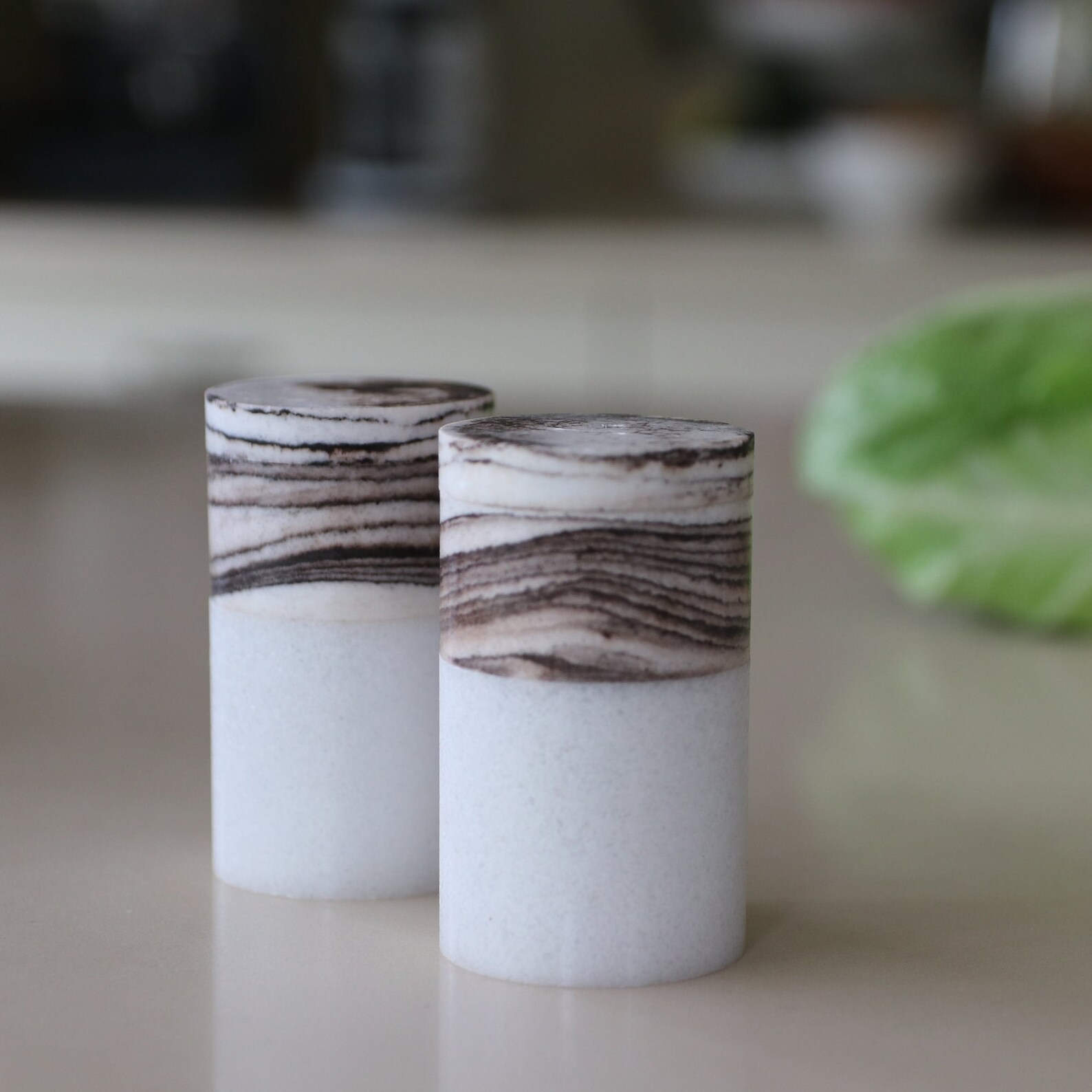 Modern Salt and Pepper Shaker, Made From Dead Sea Salt, Housewarming ...