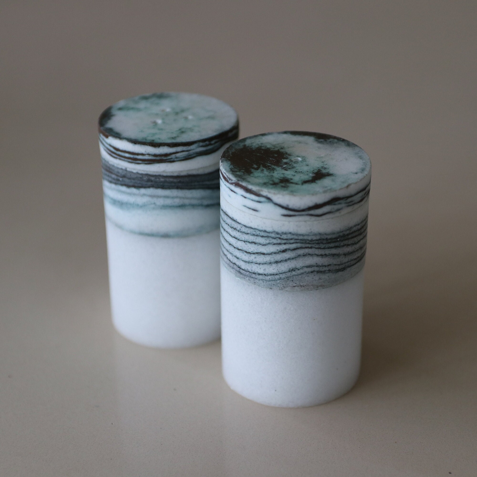 Modern Salt and Pepper Shaker, Made From Dead Sea Salt, Housewarming ...