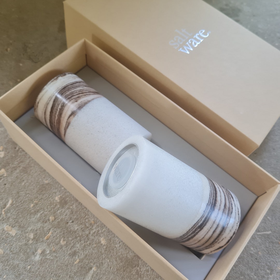 Minimalist Salt and Pepper Shaker, Made From Dead Sea Salt, New Home ...