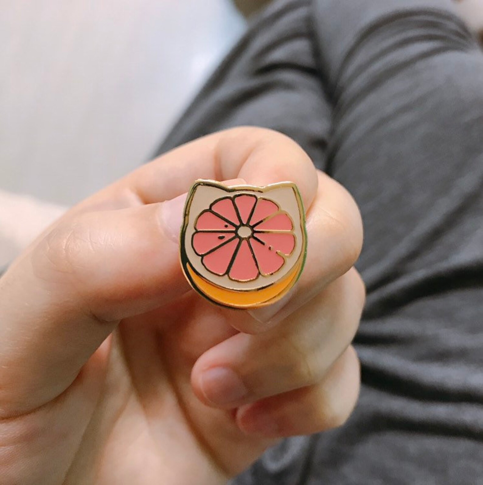 Grapefruit Cat Enamel Pin Cute Fruit Gift - Etsy