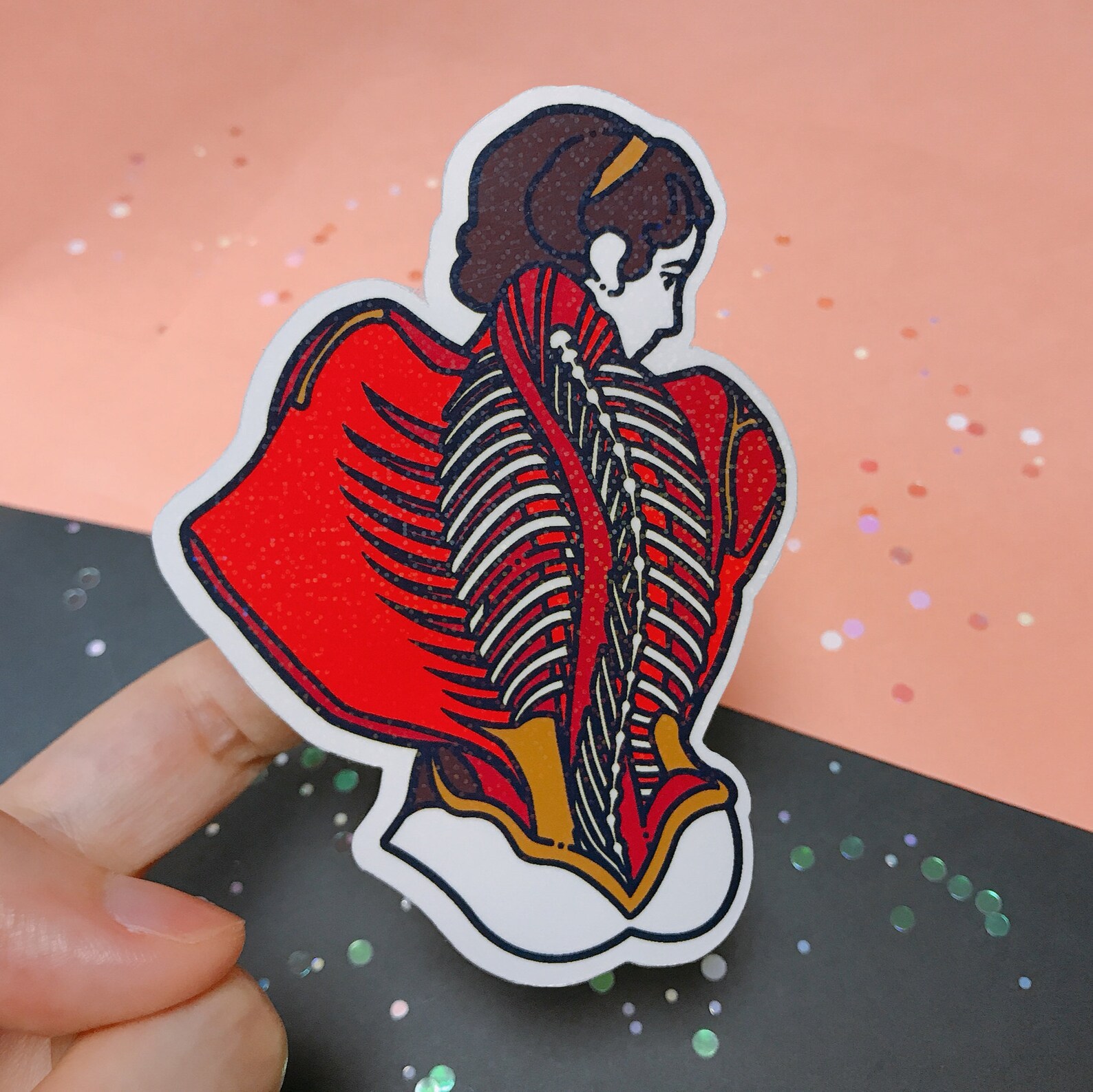 The Flayed Angel Holographic Gloss Sticker Art and Anatomy | Etsy