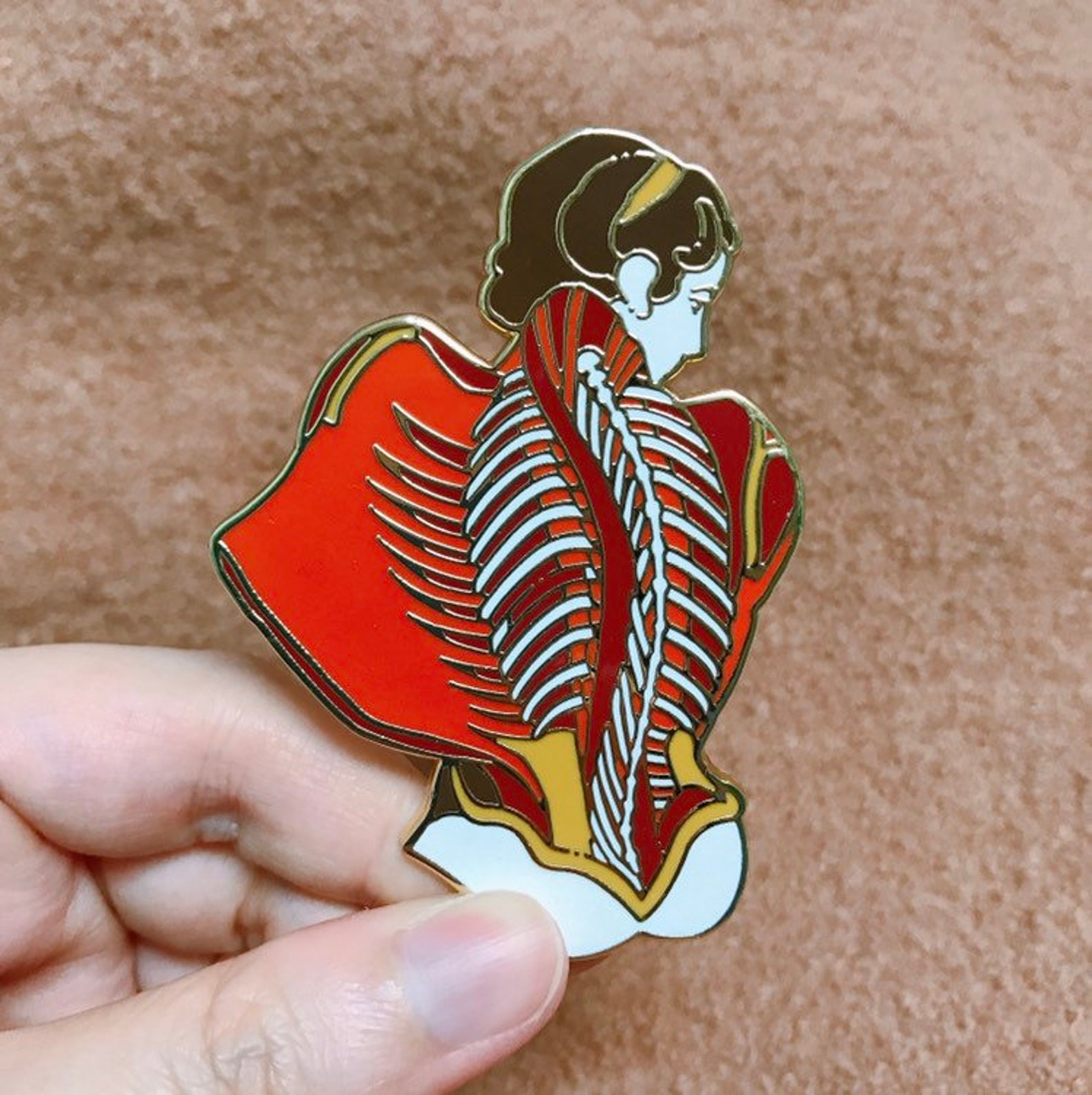 The Flayed Angel Enamel Pin Art and Anatomy Gift | Etsy
