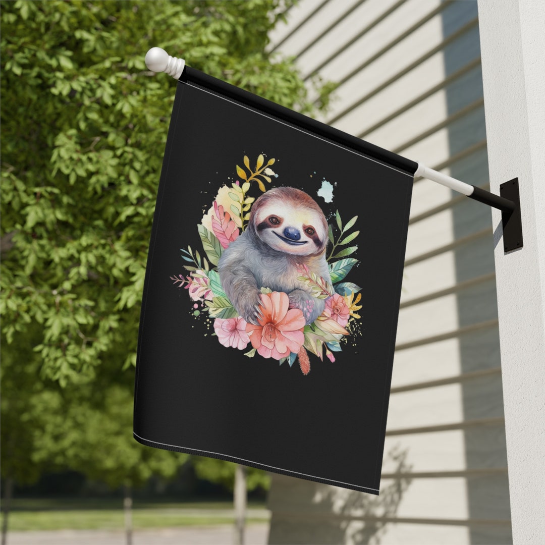 Make Your Graden Pop With This Cute Sloth Banner/cute Sloths Garden ...