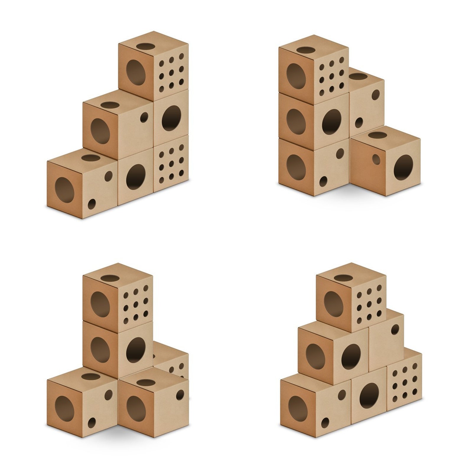 Cardboard 6 Modular Cat House Box Playhouse Furniture Cave Etsy