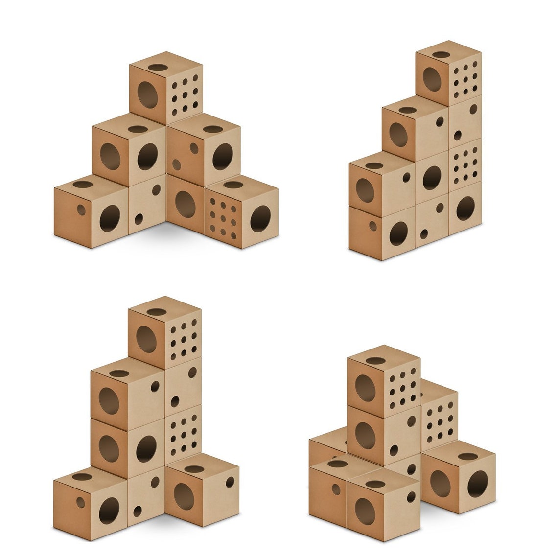 Cardboard 9 Modular Cat House Box Playhouse Furniture Cave Etsy