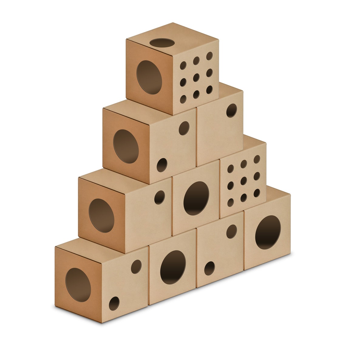 Cardboard 10 Modular Cat House Box Playhouse Furniture Cave Etsy