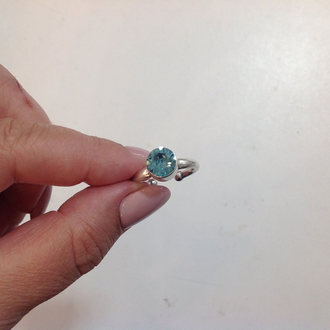 Silver Adjustable Crystal Ring Women Open Ring Dainty Ring - Etsy