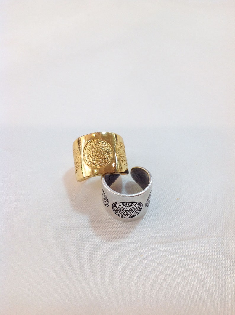 Mandala Ring Band Adjustable Ring Open Ring Ethnic Ring - Etsy