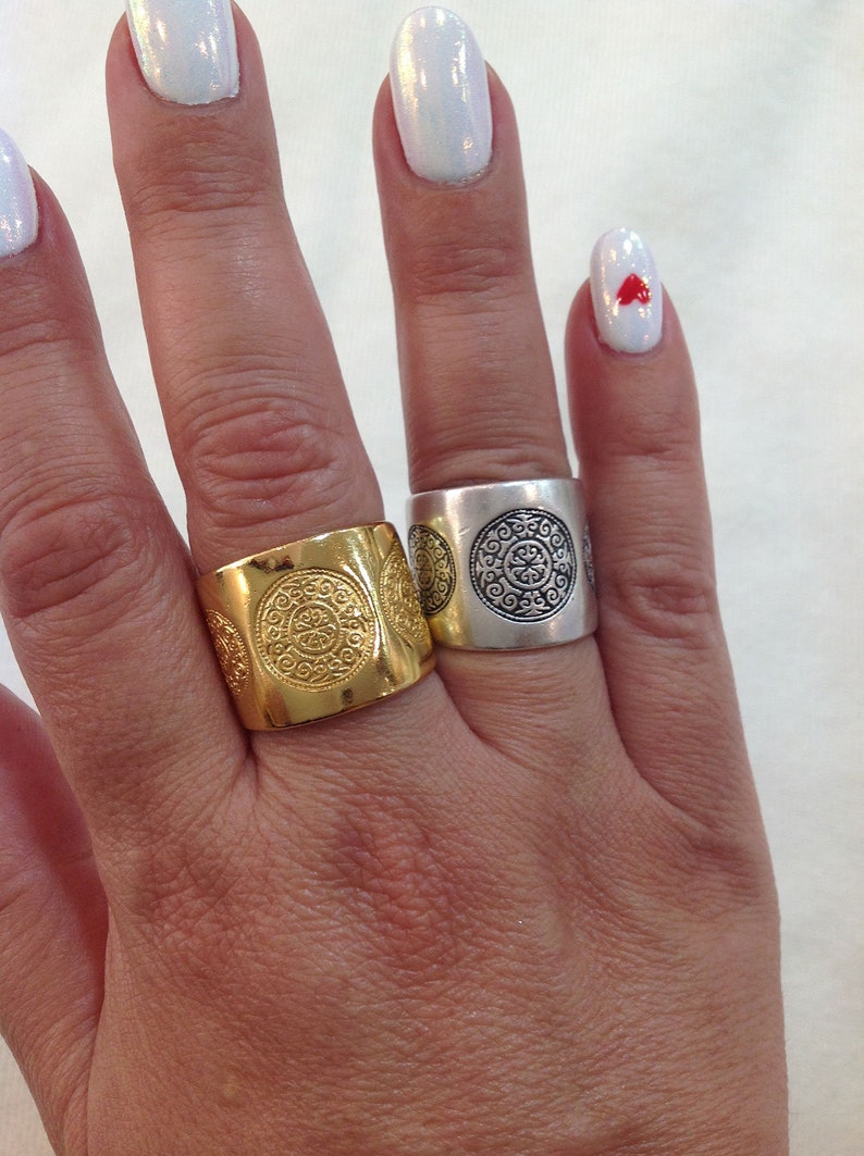 Mandala Ring Band Adjustable Ring Open Ring Ethnic Ring - Etsy