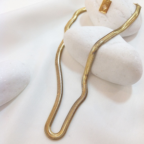 Snake Chain Herringbone Chain Snake Necklace Flat Snake - Etsy