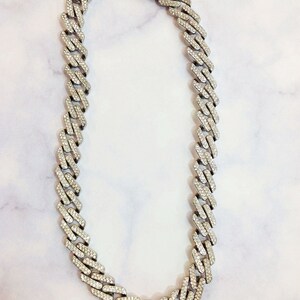 Chunky Chain Crystal Necklace, Hip Hop Jewelry, Hip Hop Necklace, Cuban ...