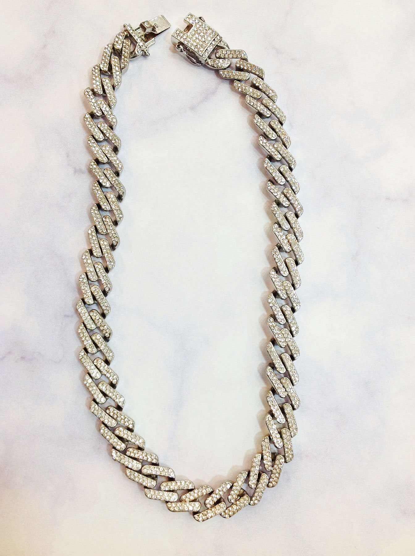 Chunky Chain Crystal Necklace Hip Hop Jewelry Hip Hop - Etsy