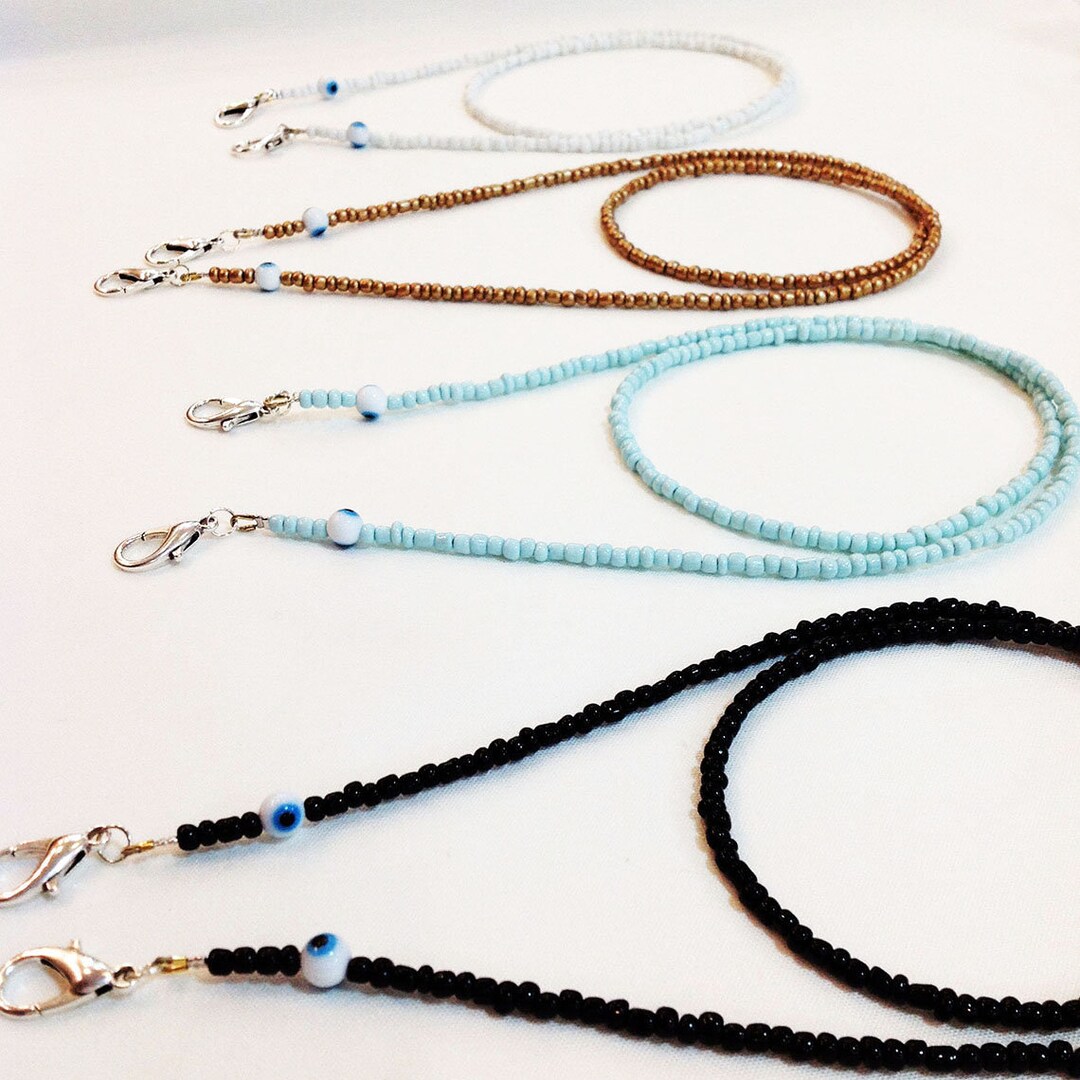 Face Mask Beaded Chain Necklace, Face Mask Holder, Face Mask Lanyards ...