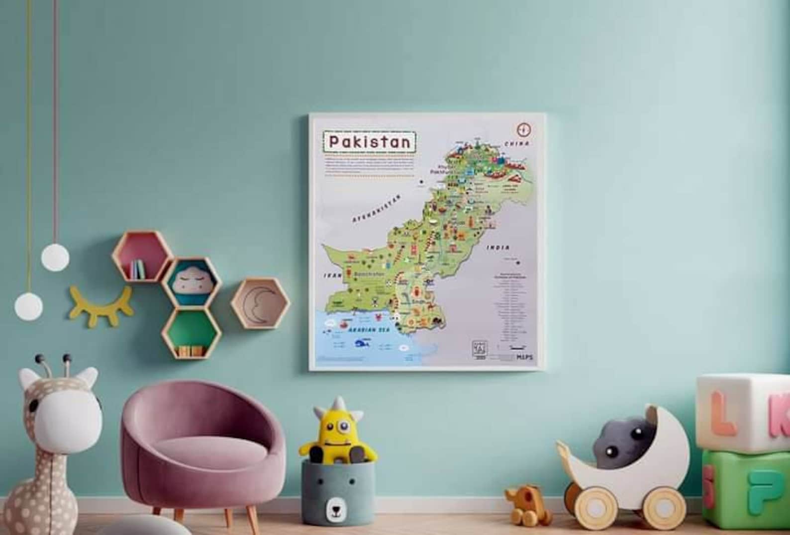 Kids Map of Pakistan - Etsy