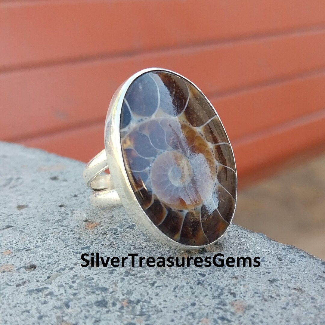 Ammonite Ring Sterling Silver Handmade Jewelry All Size Ring Available ...