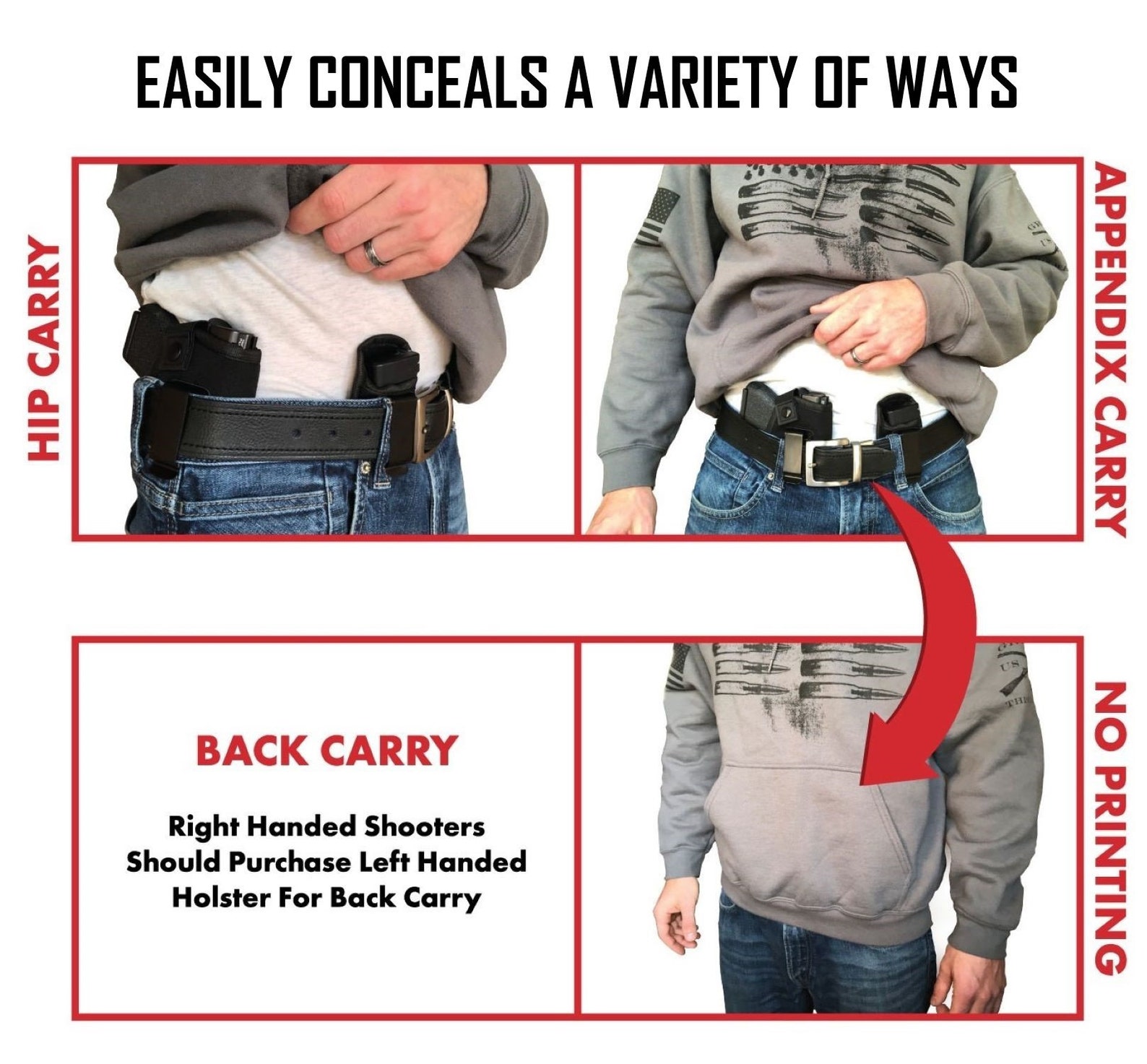 Universal IWB Holster for Concealed Carry | Inside the Waistband ...