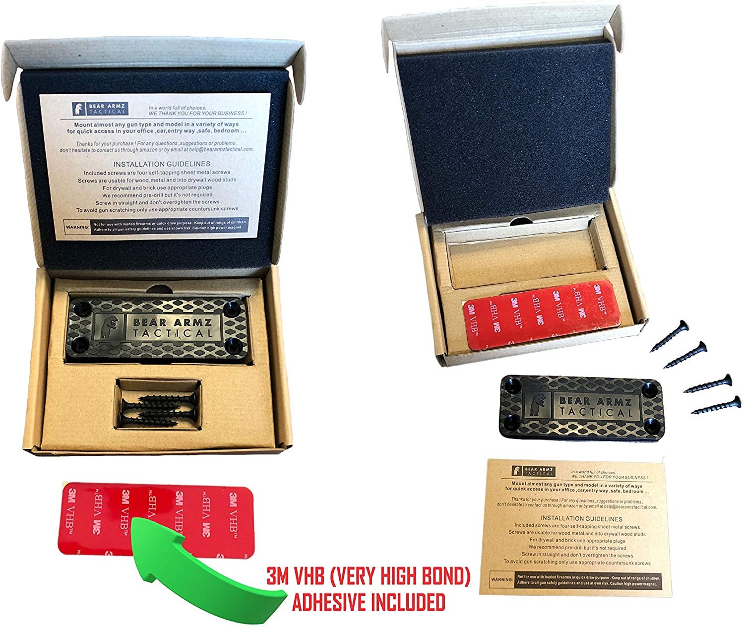 Gun Magnet Mount Vehicle and Home I Rubber Coated W/ Adhesive Backing I ...