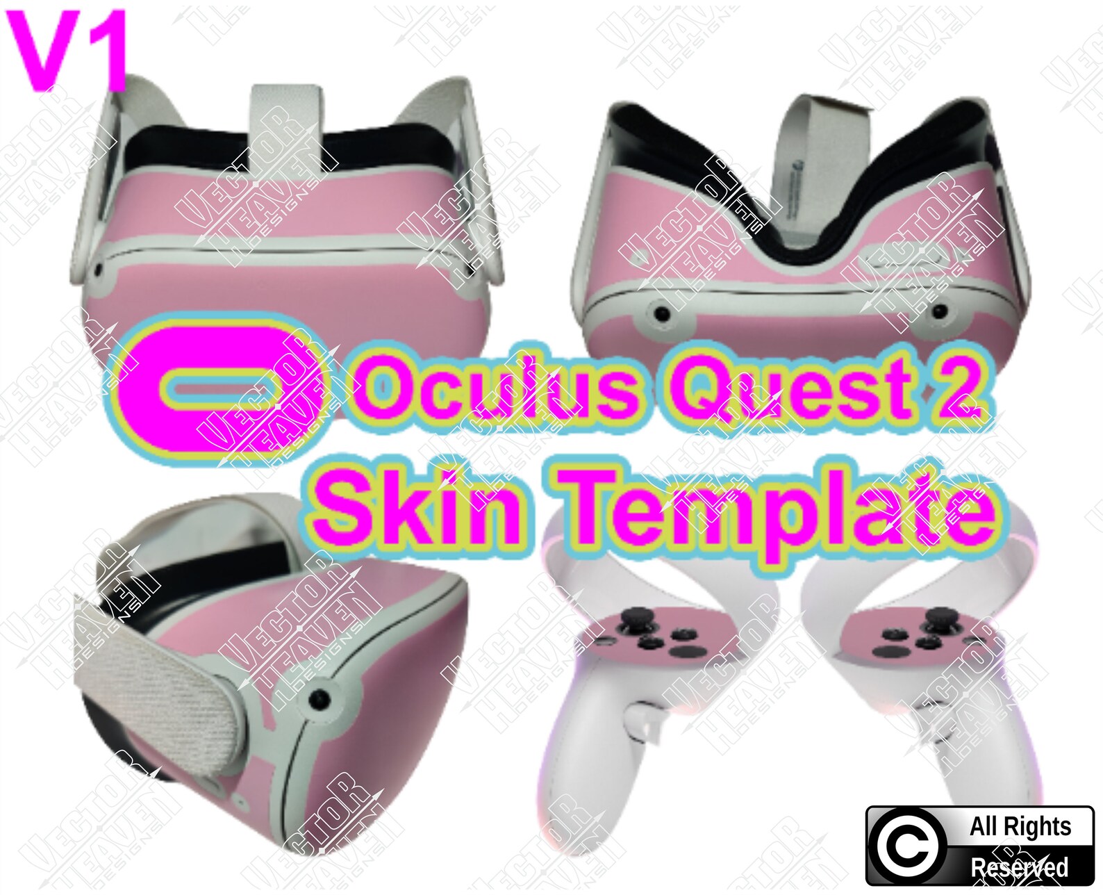 Oculus Quest 2 VR Skin Template File SVG DXF Device Decal Cut | Etsy