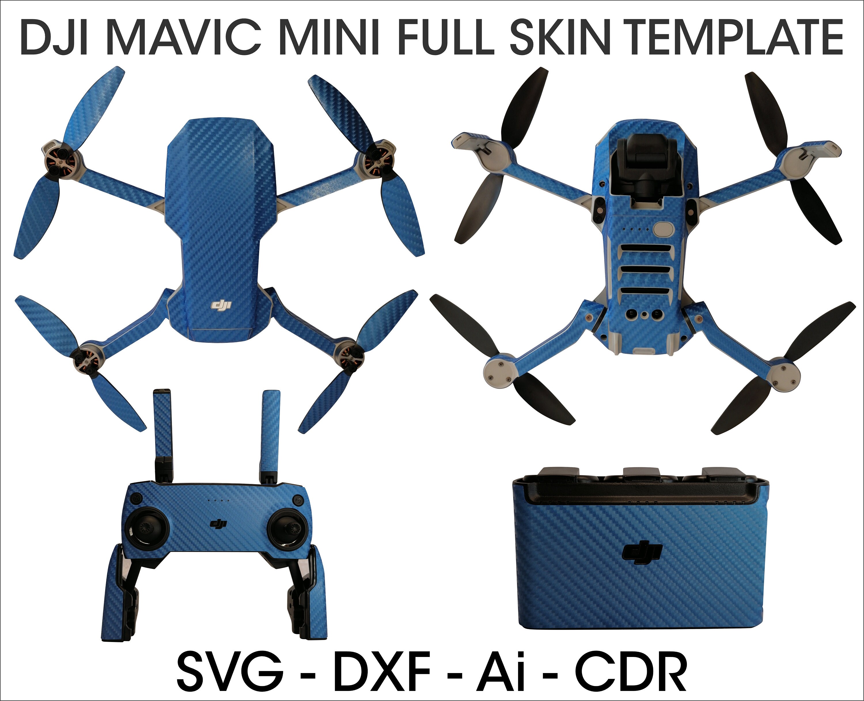 DJI Mavic Mini & Controller Skin Wrap Cut Template SVG DXF | Etsy
