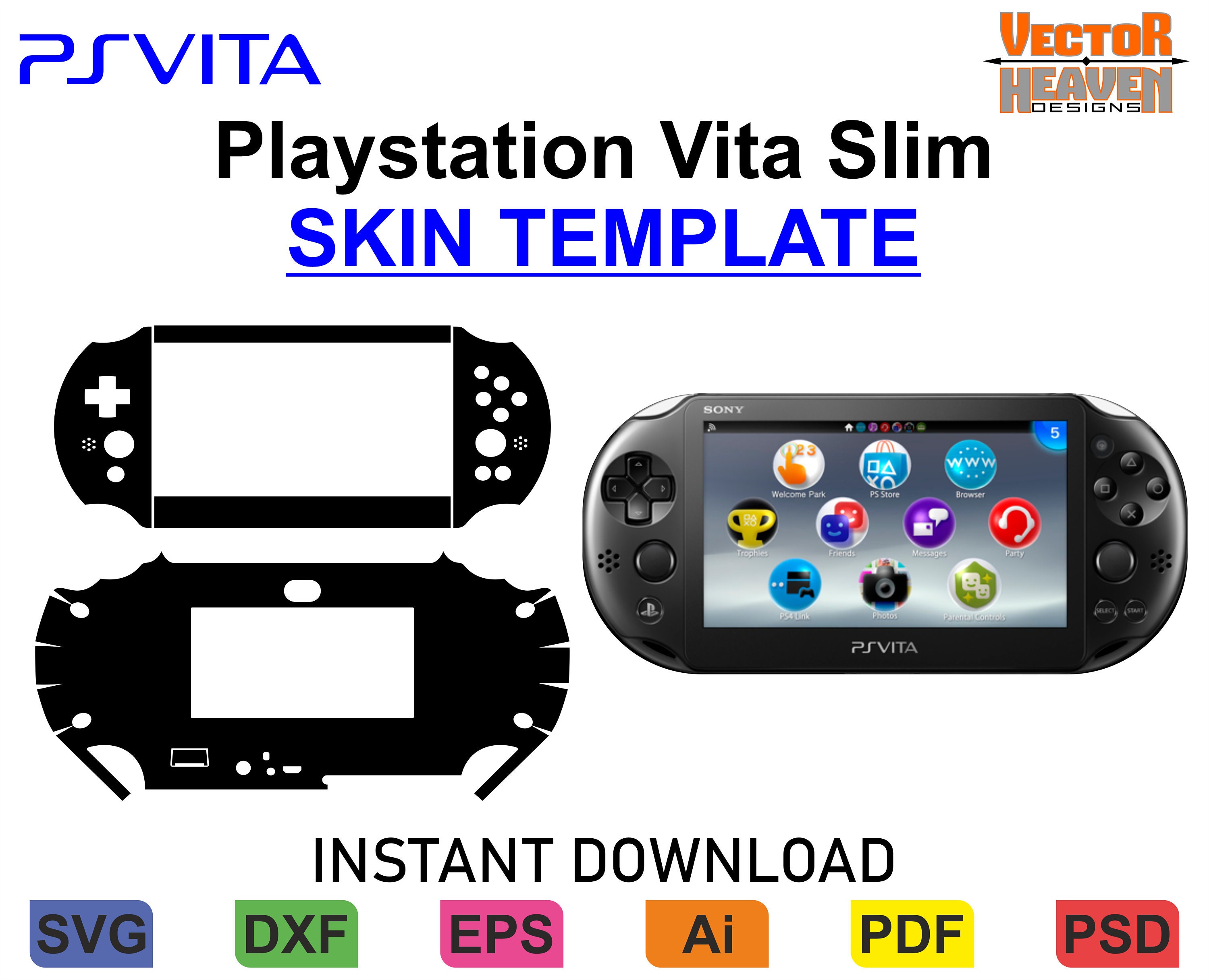 Playstation Vita PS Vita Skin Template File SVG DXF eps png ai | Etsy