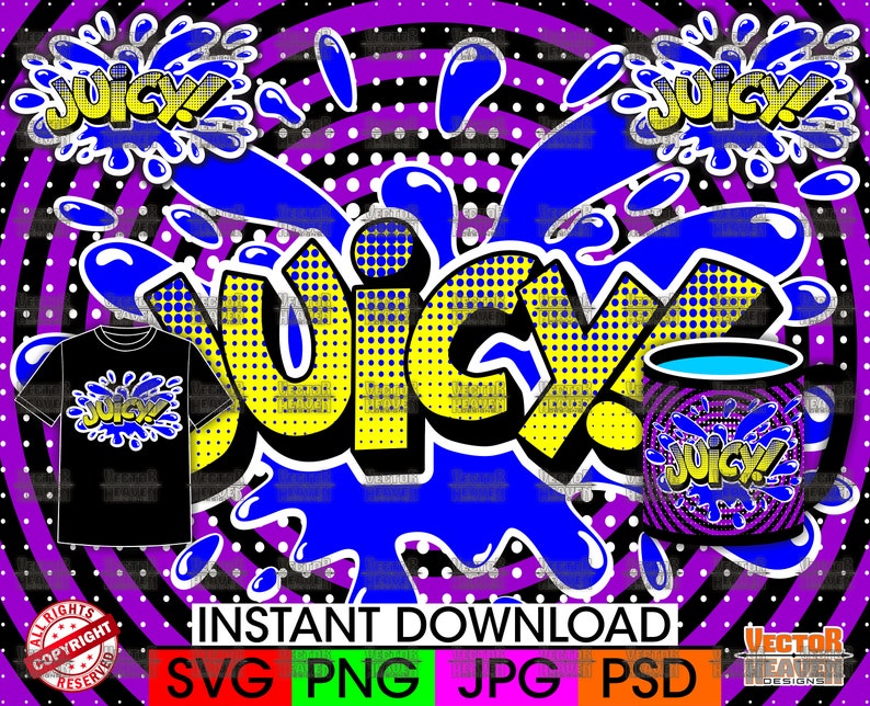 Juicy Comic Quote Speech Bubble Comic Book Comic Strip Wall - Etsy