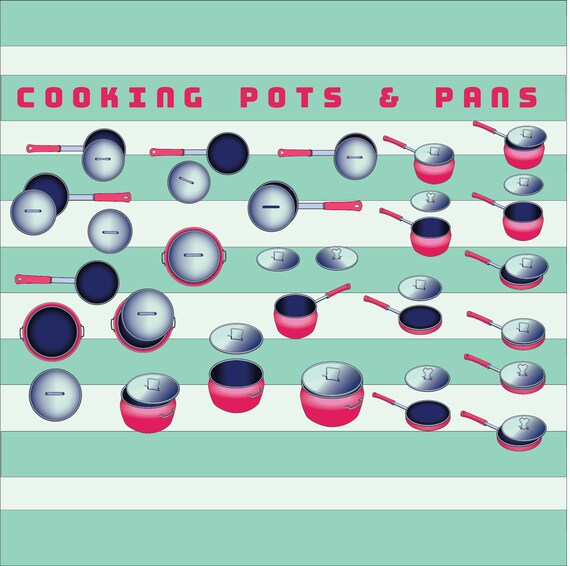 Pink Cooking Pots and Pans Clip Art | Etsy