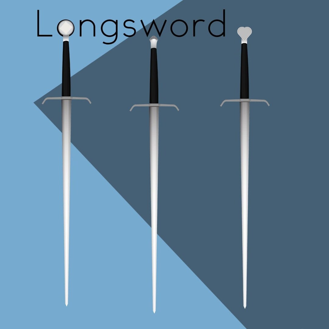 3 Longsword Transparent Png Clipart. - Etsy