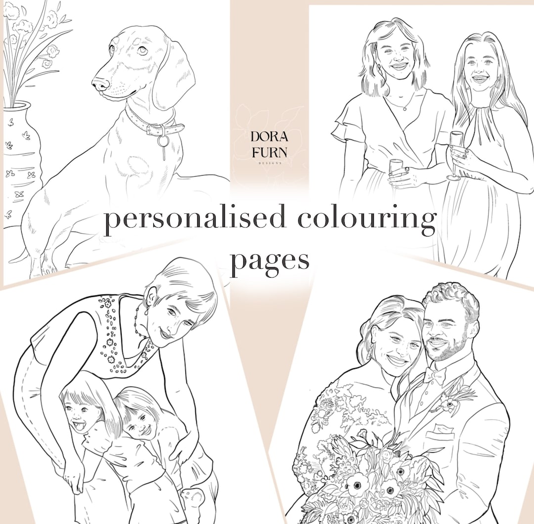 Personalised Colouring Pages - Set of 5 - Printable PDF Download ...