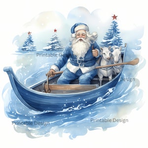 Blue Santa Clipart 10 High Quality JPG, Retro Blue Santa Claus ...