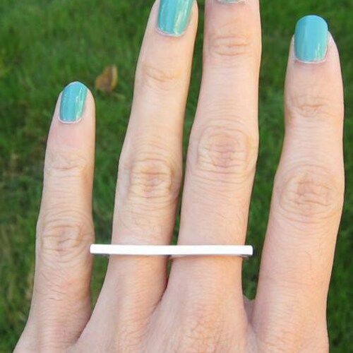 Two Finger Ring Double Finger Ring Sterling Silver Ring - Etsy