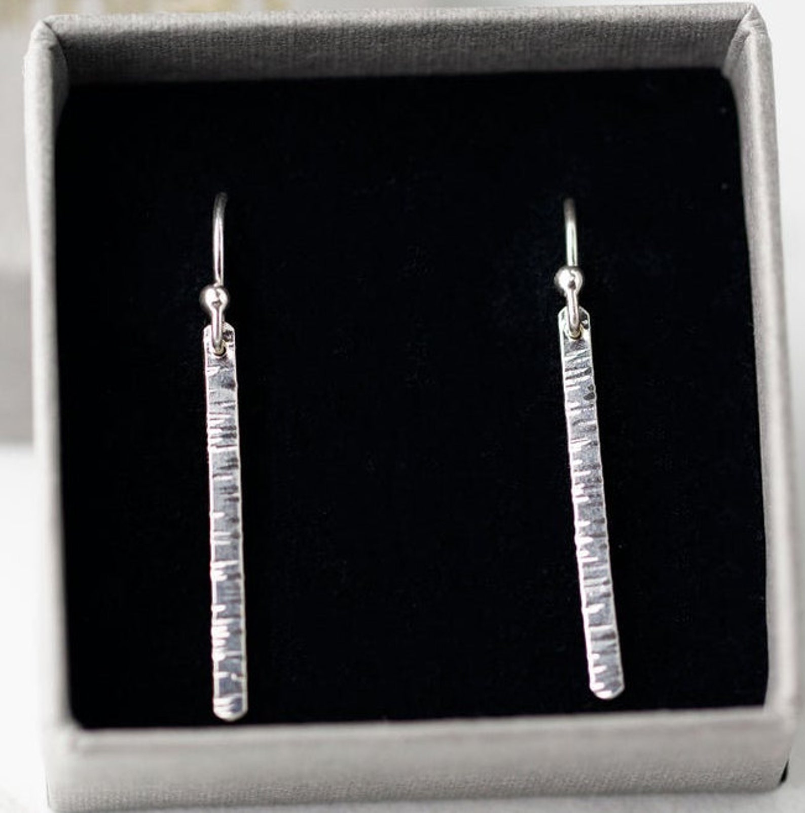 925 Sterling Silver Stick Earrings Long Earrings Silver | Etsy