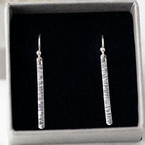 925 Sterling Silver Stick Earrings Long Earrings Silver | Etsy