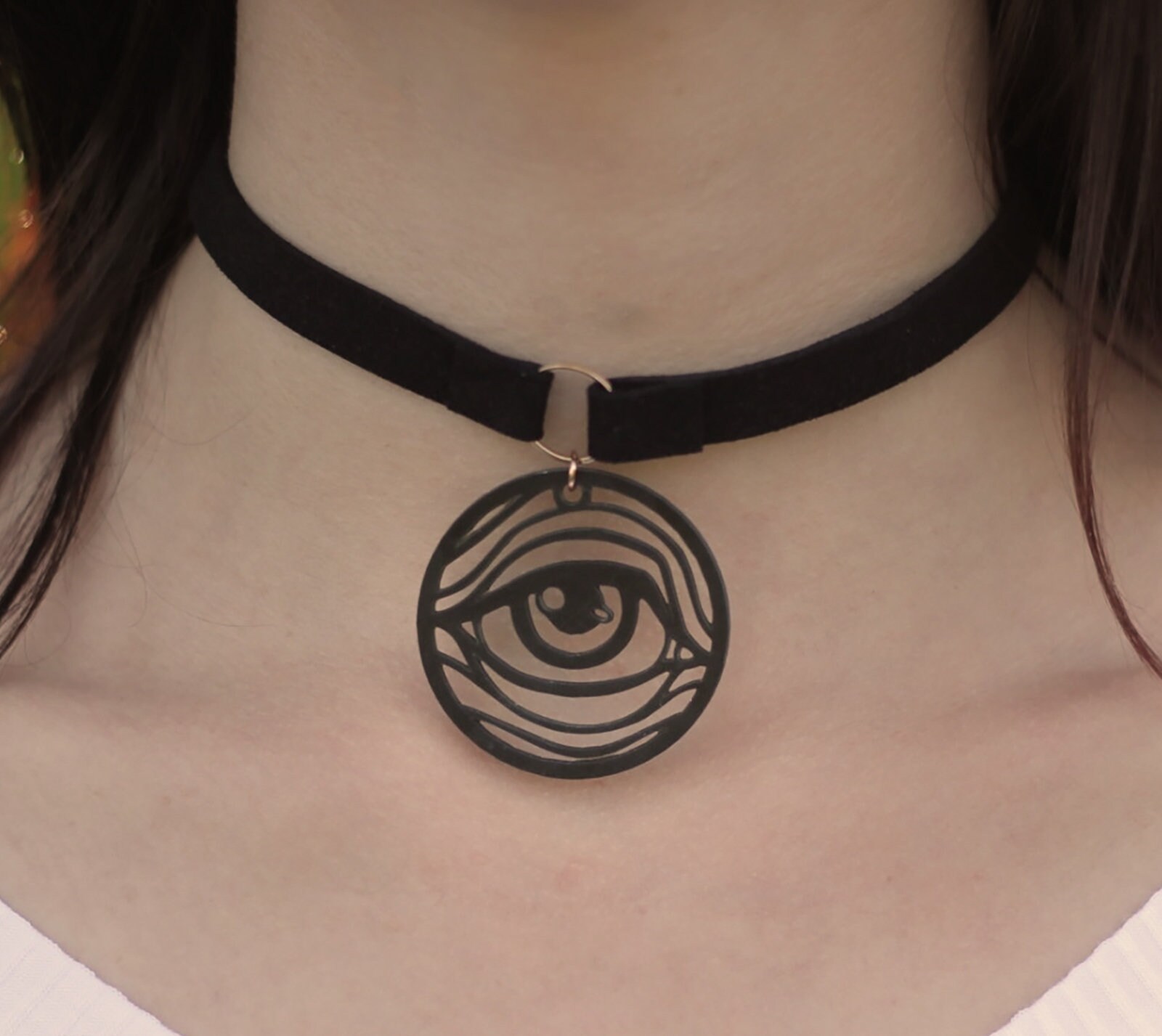 Evil Eye Collar Choker Third Eye Collar Black Gothic | Etsy
