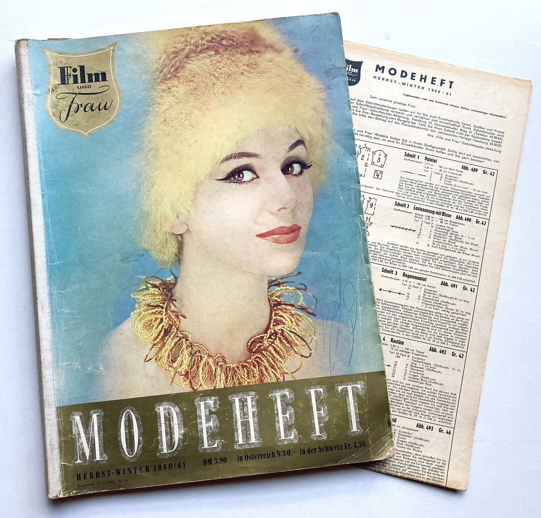 FILM UND FRAU Modeheft Vintage Modezeitschrift Herbst/winter 1960/61 - Etsy
