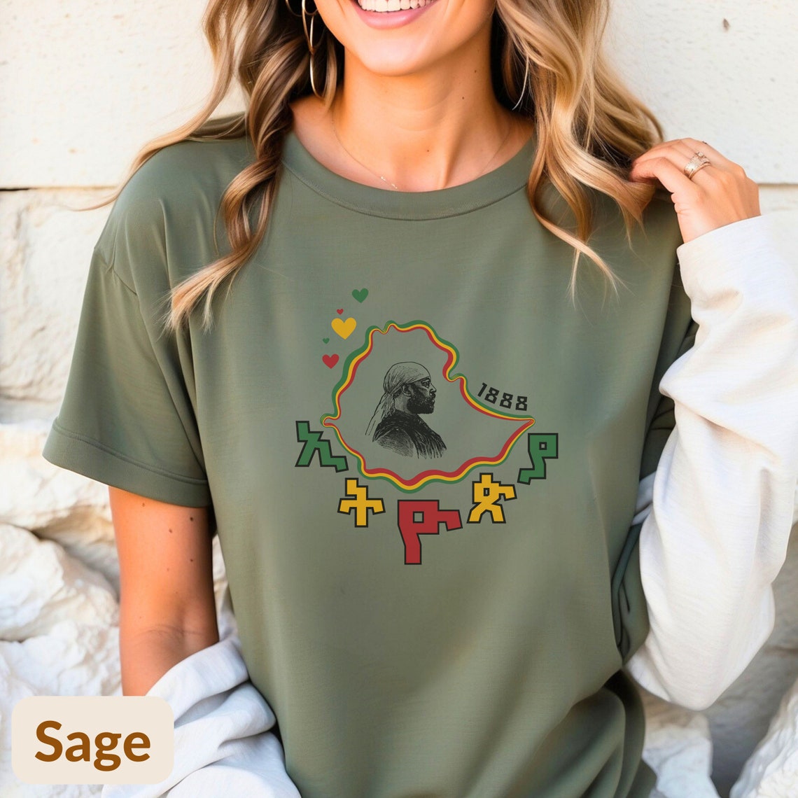 Ethiopian Tshirt, Amharic Atse Minilik Adwa Victory 1888, Menelik Gift ...