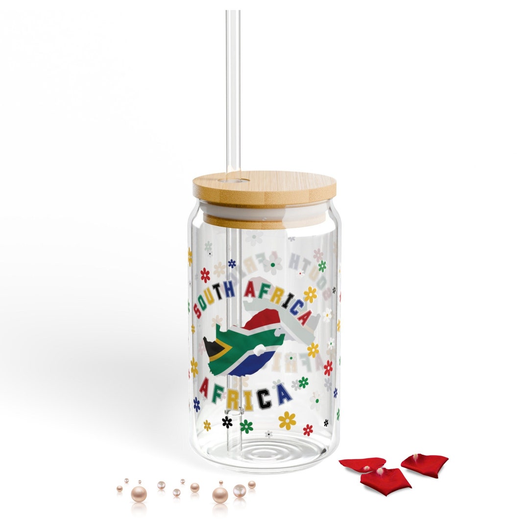 South Africa Flag Glass Sipper Tumbler 16oz, Libby Glass Patriotic Gift ...