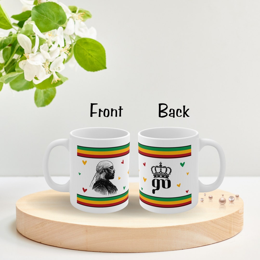 Atse Minilik Ethiopia Flag Coffee 11oz Mug, Cup Gift for Habesha Mom ...