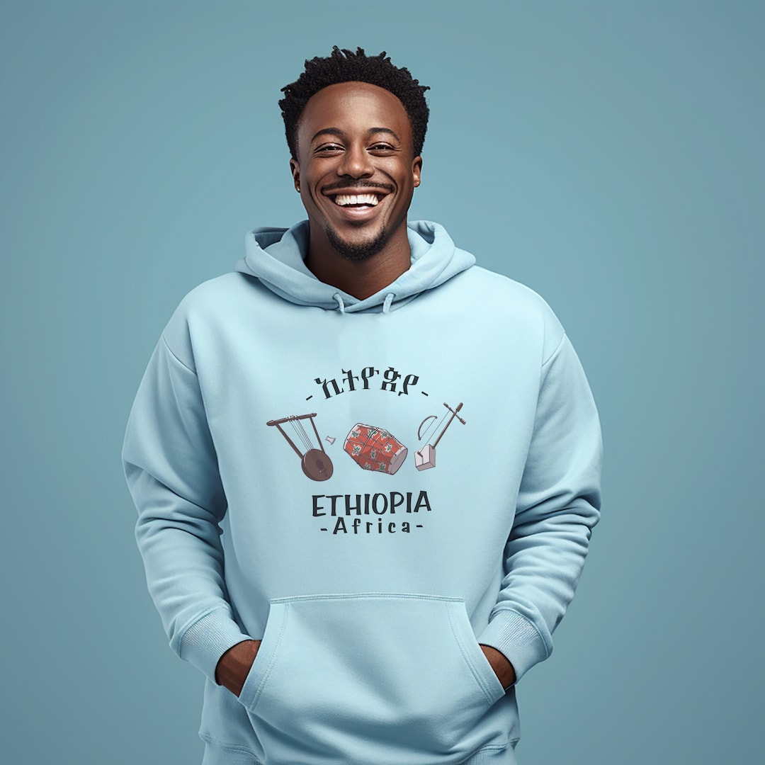 Ethiopian Kirar Mesenko Music Hoodie, Kebero Hoody Gift for Habesha Men ...
