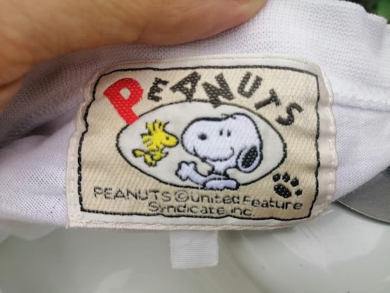 Peanuts SNOOPY Logo License Tags Mens Medium White T … - Gem