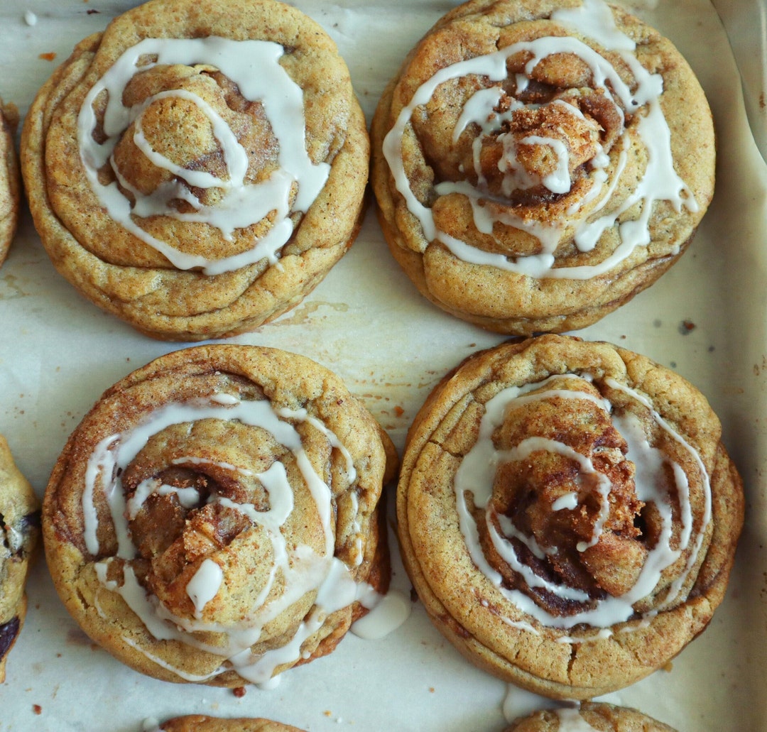 Cinnamon Swirl New York Style Cookies Cookie - Etsy