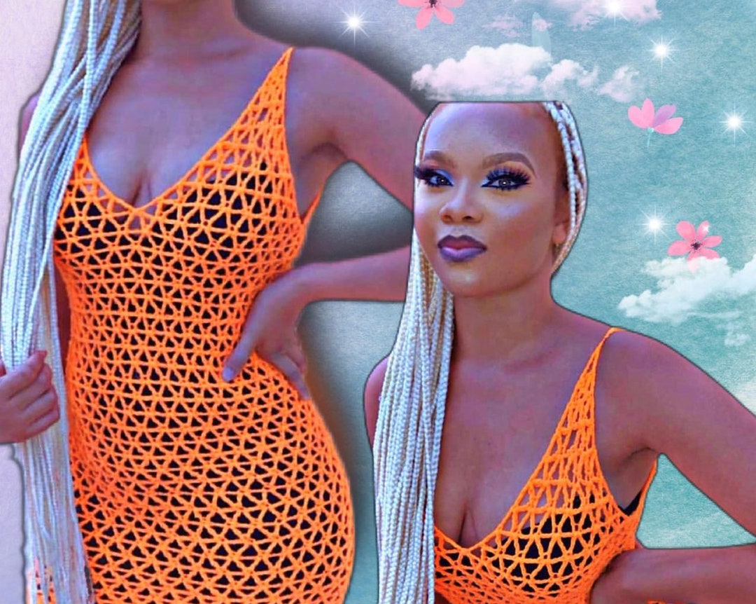 Aztec Crochet Beach Cover Up Dress Crochet Mesh Beach Cover Up Etsy