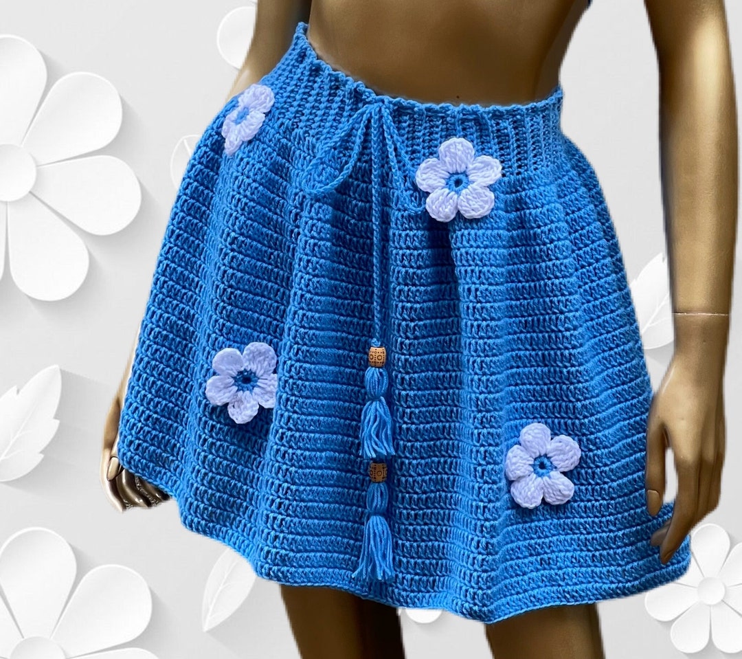 Crochet Circle Ruffle Mini Skirt - Etsy