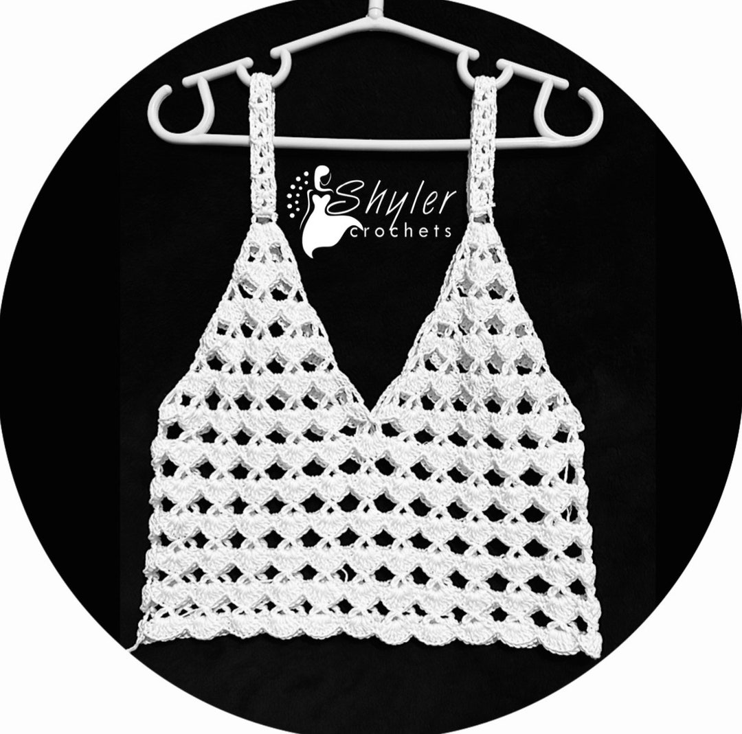 Open Shell Stitch Crochet V-neck Tank Top - Etsy