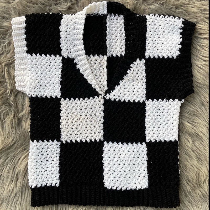 Checkerboard Sweater - Etsy