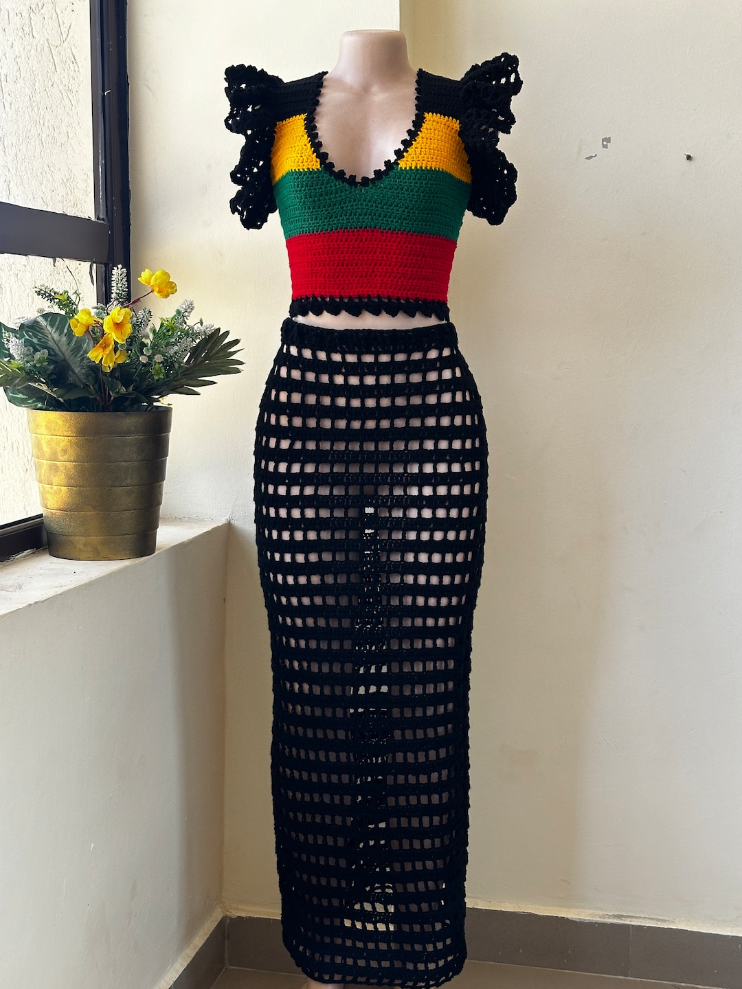 Crochet Maxi Mesh Cover up Skirt - Etsy