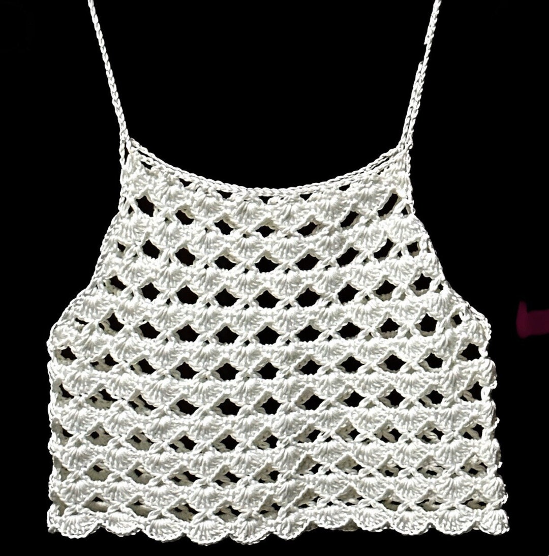 Open Shell Stitch Crochet Halter Tank Top - Etsy