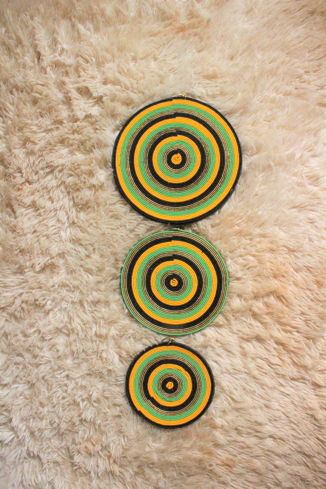 Set of 3-Home decor-Bead wall decor-Wall art-Wall | Etsy