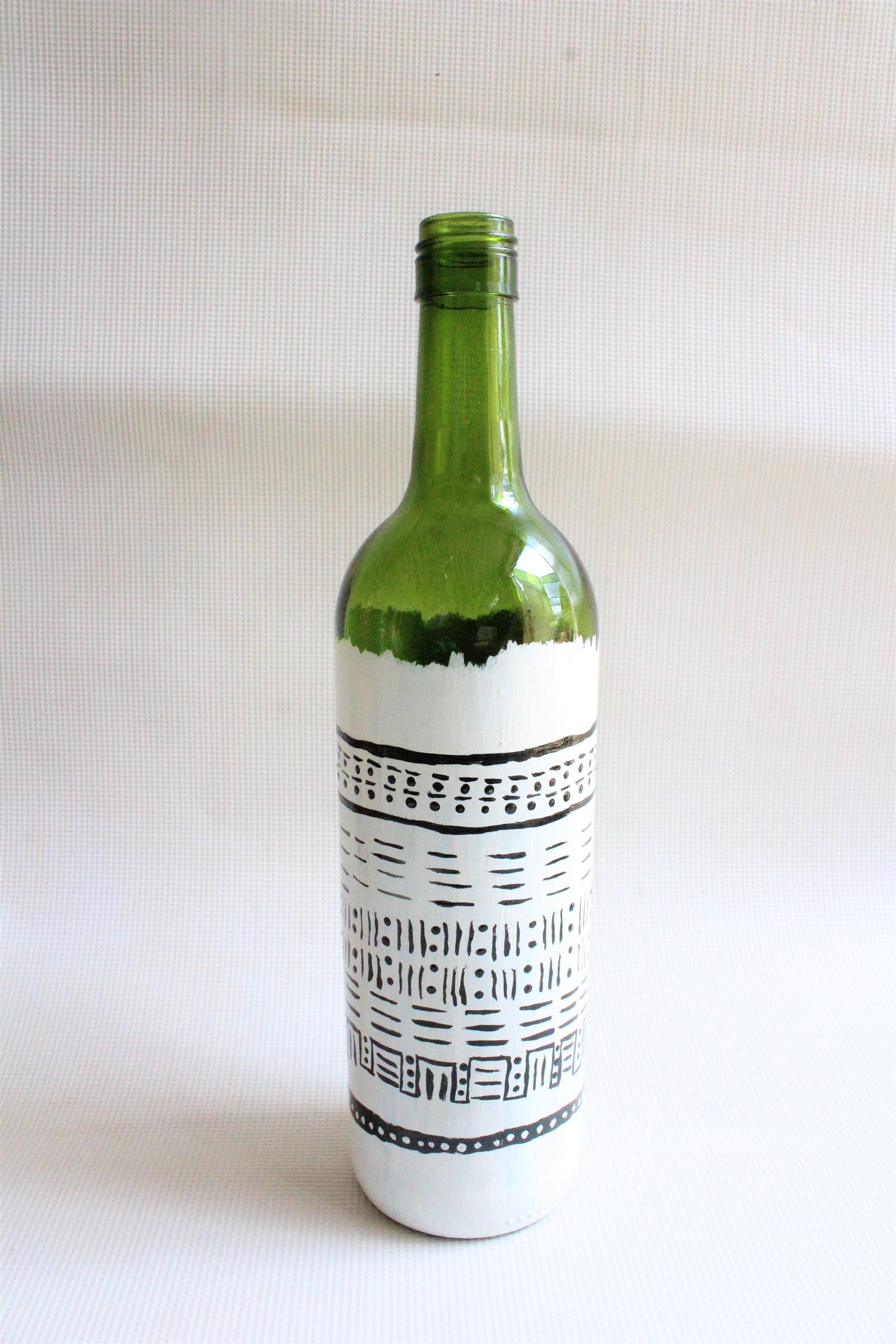 Home Decor-africa Art-painted Bottle-small Vase-africa Decor-wine ...