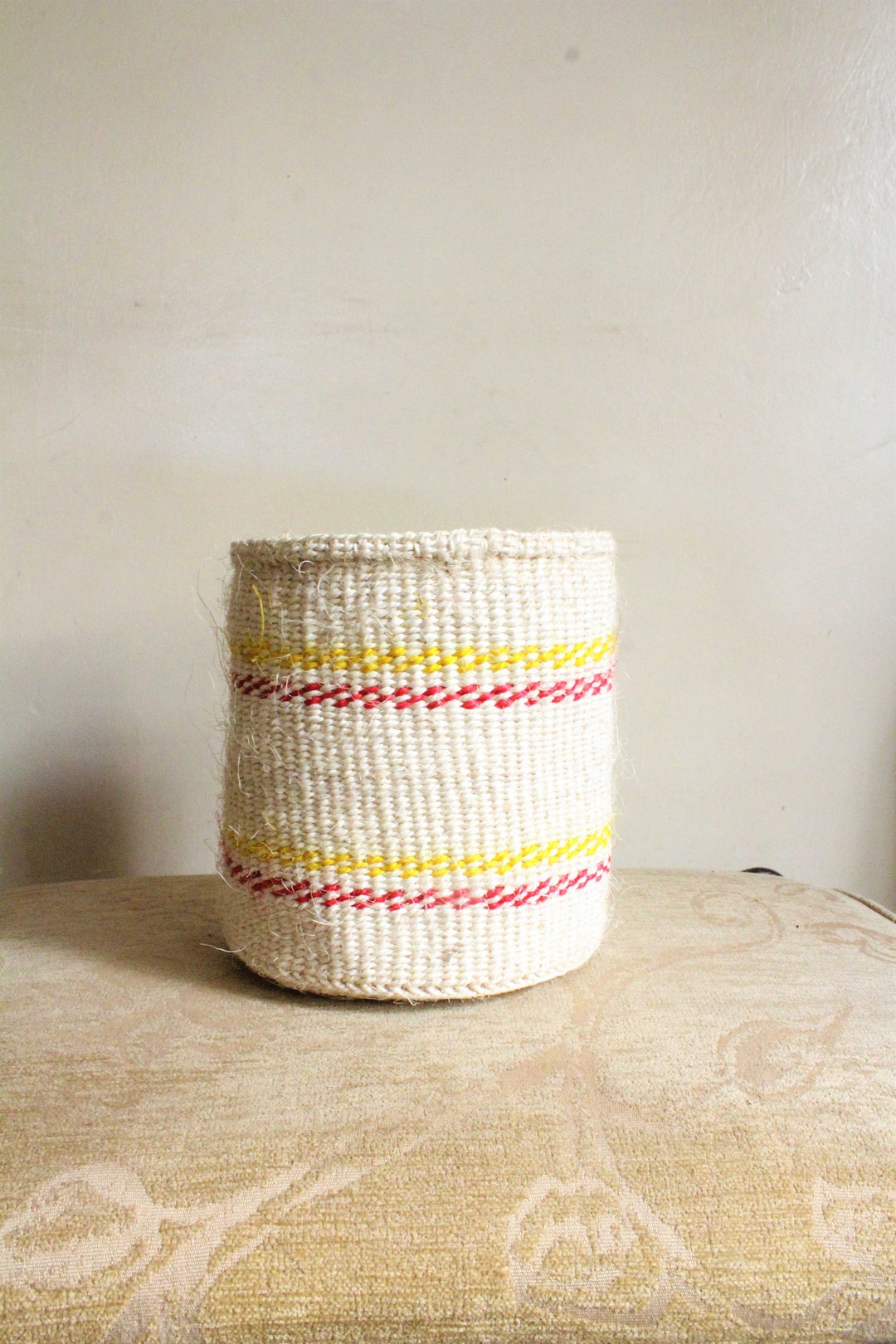 Sisal Kenyan Basket-natural Basket-handwoven in Kenya-african Storage ...