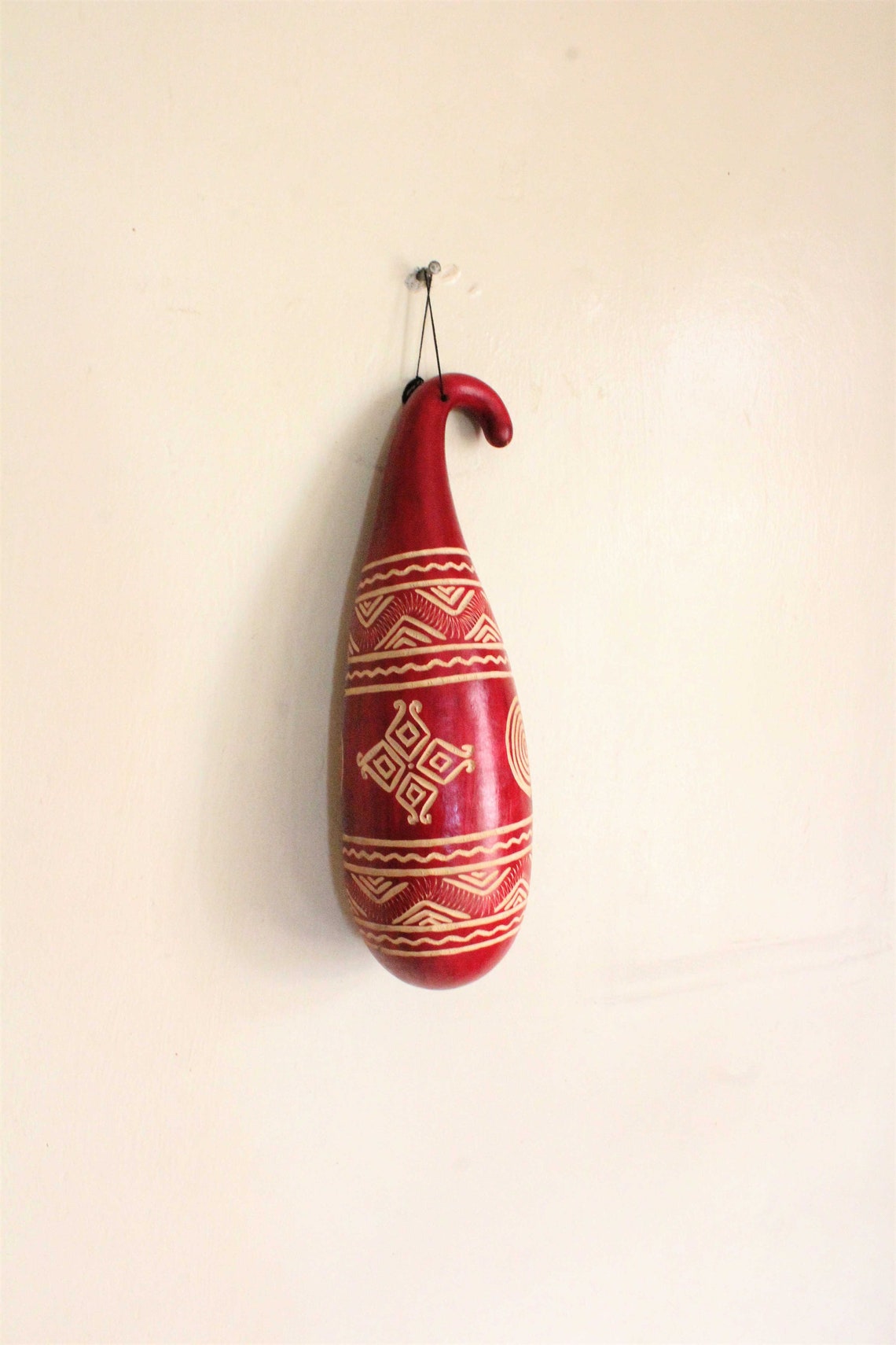 Handmade African Gourds-african Decor-handpainted Natural Gourds-wall ...